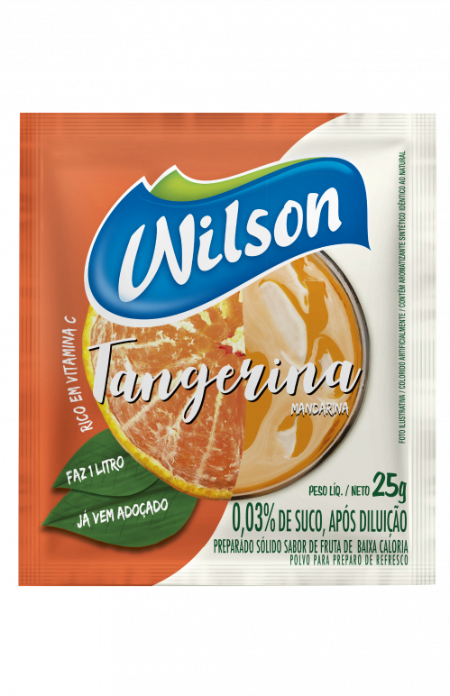 Preparado Sólido para Refresco Sabor Tangerina Wilson - Sachê 25g ...