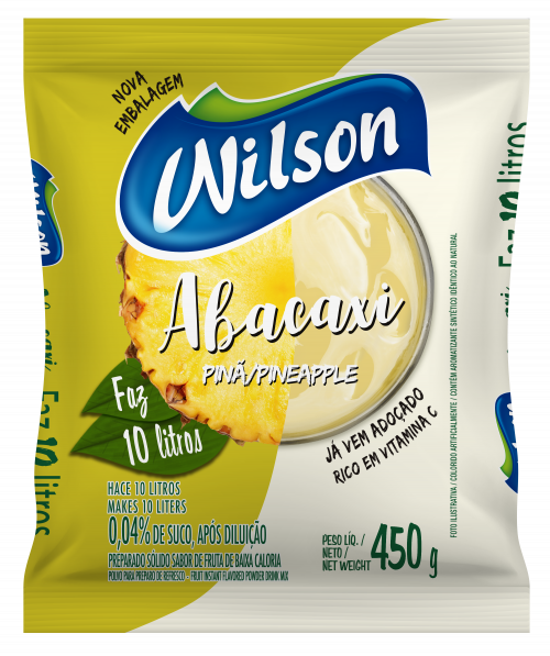 Preparado Sólido para Refresco sabor Abacaxi Wilson Family - Sachê 450g ...